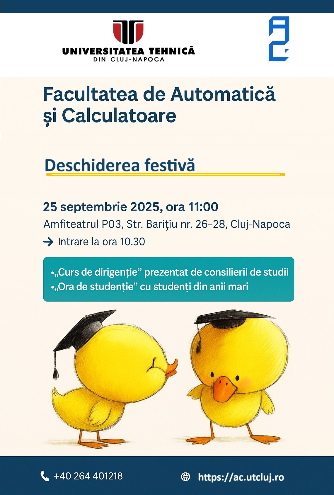 Deschidere festiva an universitar 2025-2026 Facultatea de Automatica si Calculatoare ...